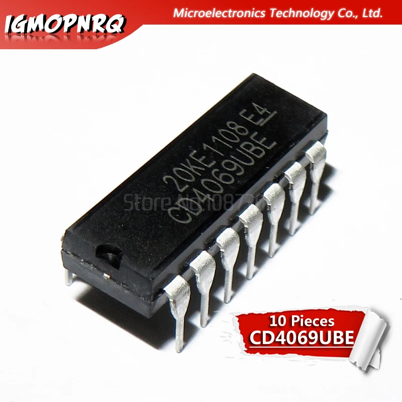 10pcs CD4069BE CD4069 DIP 14 Inverters S HEX INVERTER new original ...