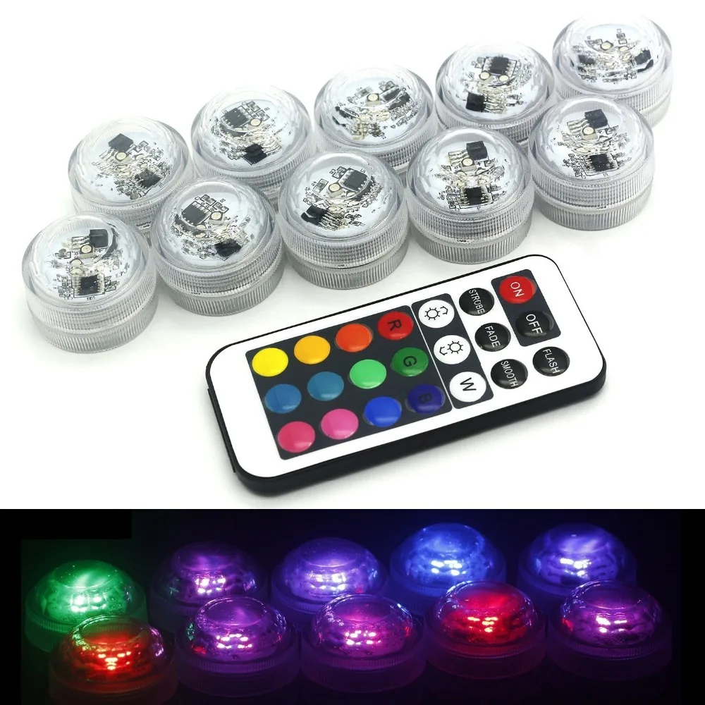 KITOSUN 10pcs/Lot CR2032 Battery Operated 3CM Round Super Bright RGB ...