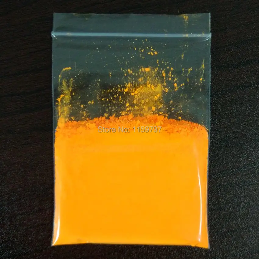 (Shiny under UV lights)10gr Orange Yellow Color Neon Fluorescent Powder ...