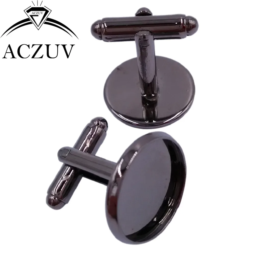 100pcs Gunmetal Black Cufflink Blanks 10mm 12mm 14m 16mm 18mm 20mm 25mm Round Bezel Cufflinks ...
