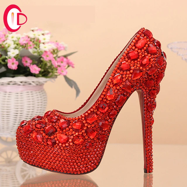 Red Diamond Wedding Shoes
