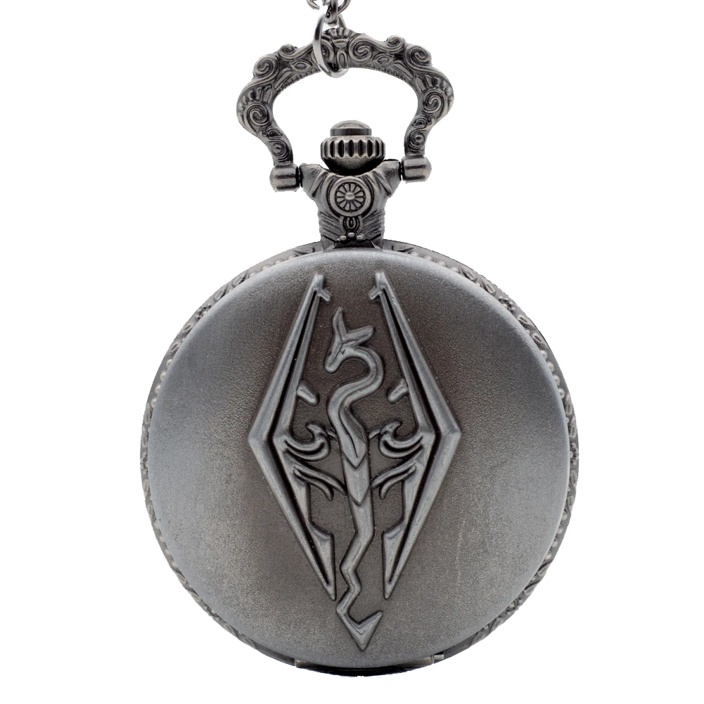 Retro Vintage Silver Grey The Elder Scrolls V Skyrim Quartz Pocket ...