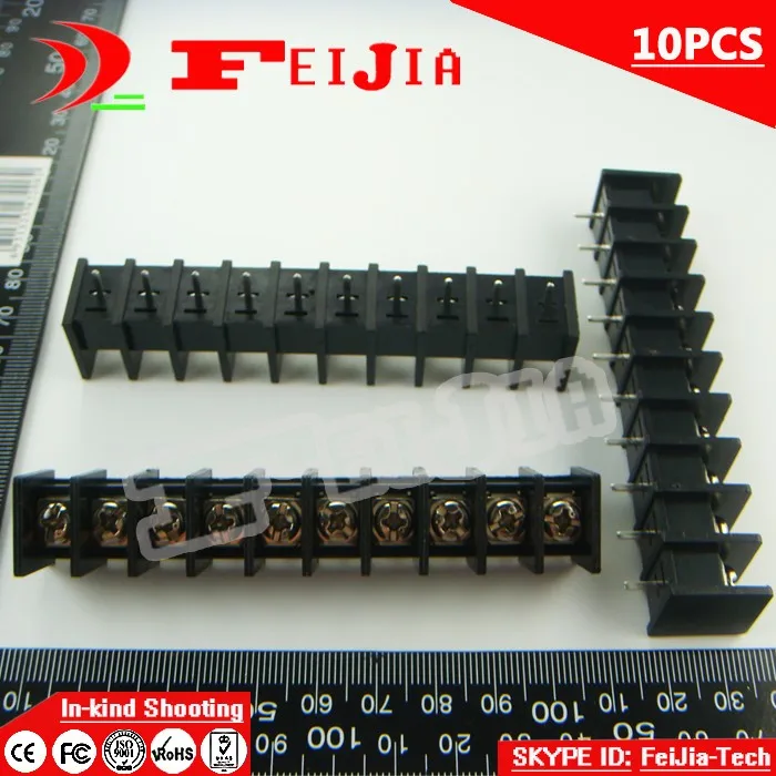 10PCS-45-9-5-10P-45-9-5mm-10Pin-Barrier-Terminal-Block-Screw-Terminal ...