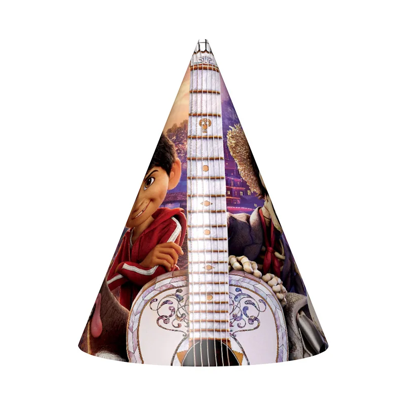 12pcs/lot Cartoon coco Birthday Caps with strings Kids Boys party hats ...