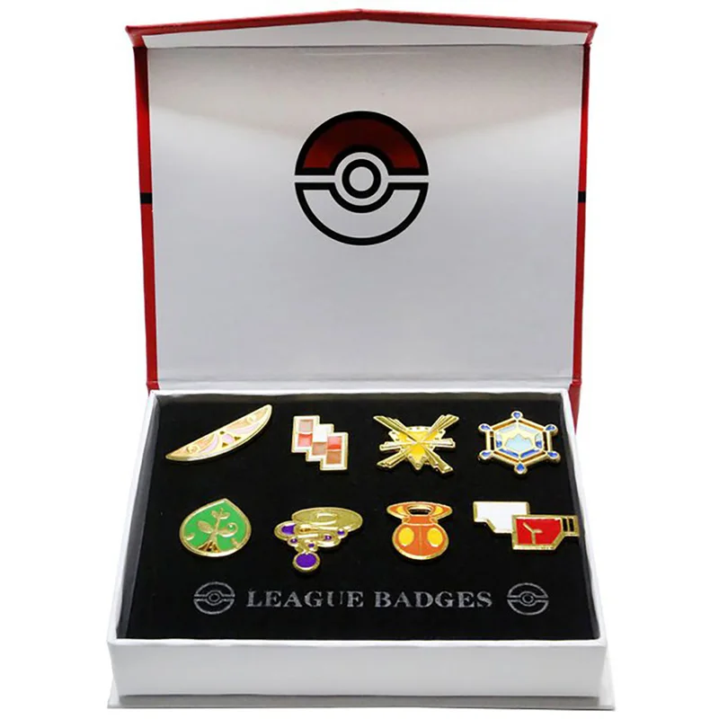 מוצר - Pokemon Kalos 8 Metal League Gym Badge Pin Pip Gen 6 Cosplay ...
