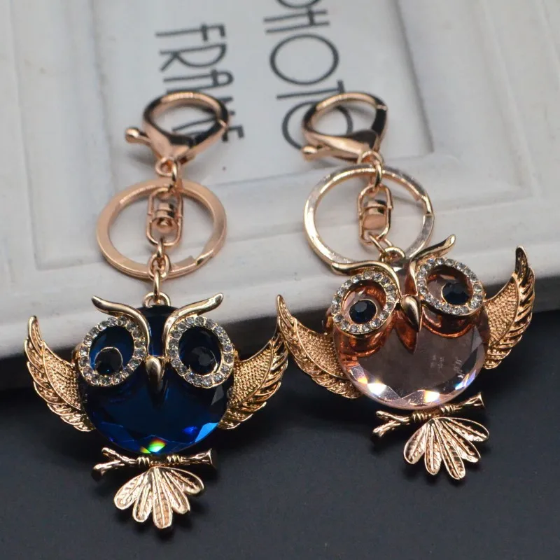 Exquisite Lovely Keychain Vintage Owl Crystal Pendant Keyring Charms ...