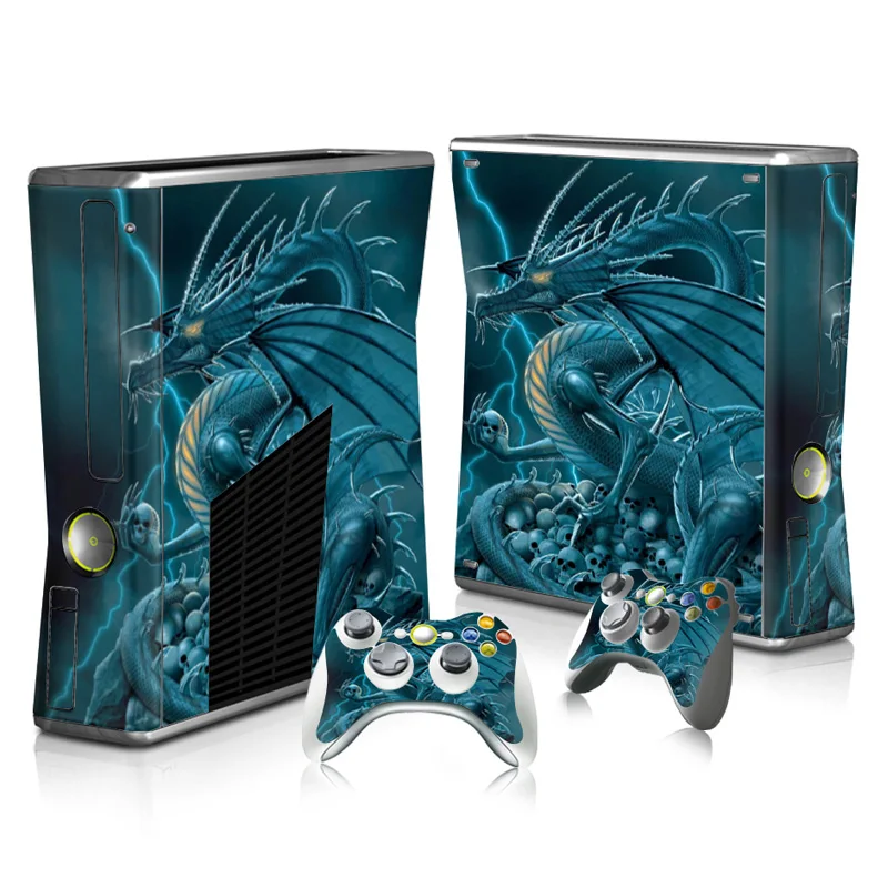 Vinyl Skin Sticker Protector For Xbox 360 E For Microsoft Xbox 360 Slim Style With 2pcs