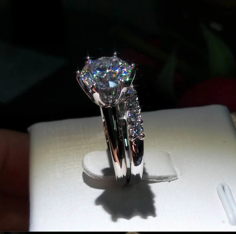 18 К 750Au золото 2 шт Муассанит кольцо, муассанит обручальное кольцо ...