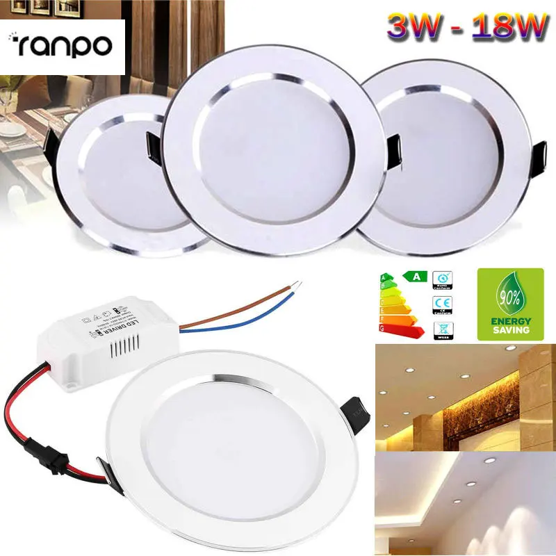 Luces-LED-empotradas-de-techo-regulables-ultradelgadas-3W-5W-7W-9W-12W ...