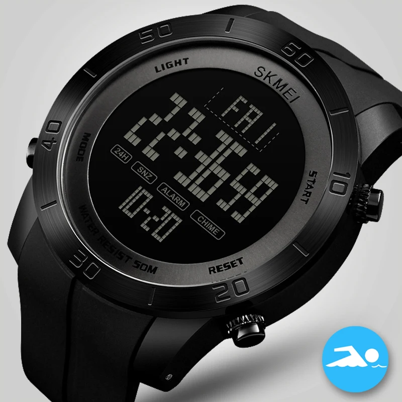 Relojes Hombre 2019 Skmei Digital Sport Watch Stainless Steel 12/24Hour ...