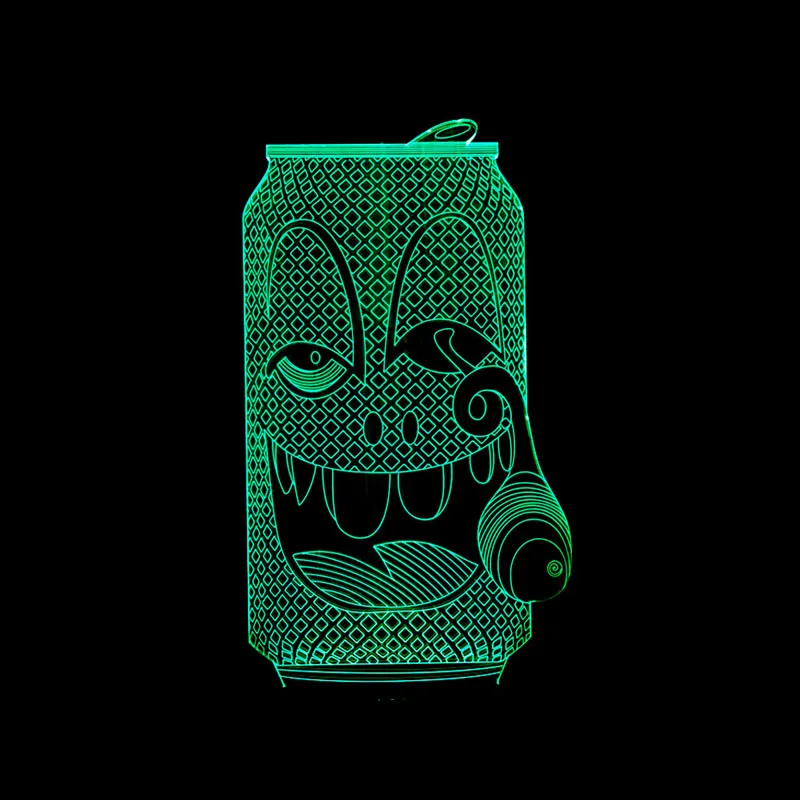 YIMIA Creative Evil Cans 7 Color Change 3D LED Light Acrylic Touch USB ...