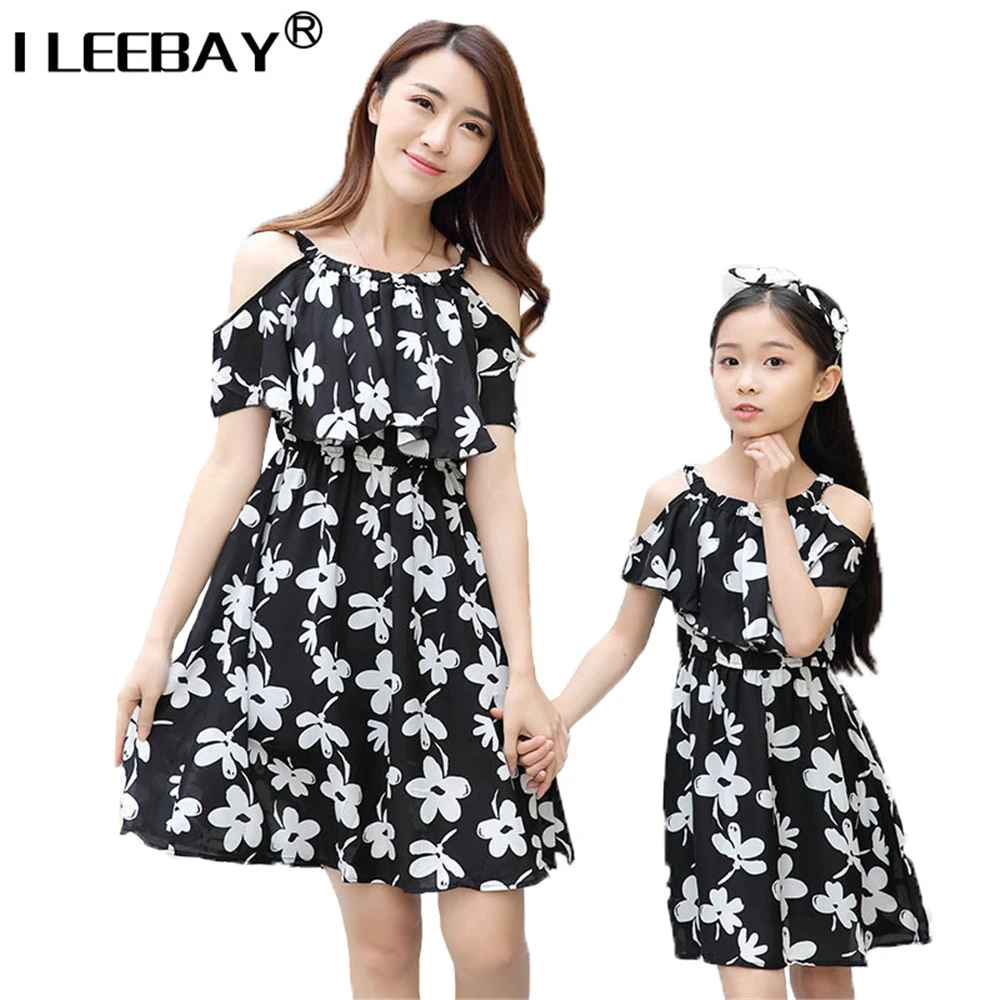 Mother-Daughter-Dresses-Family-Clothing-Matching-Mum-Girl-Clothes ...