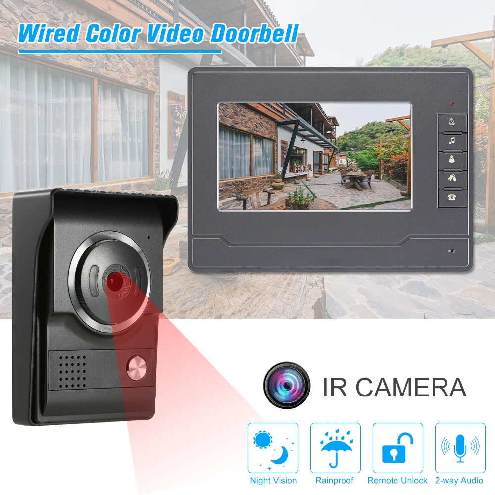 Aliexpress.com : Buy 7inch TFT LCD Color Screen Video Door Phone with 1 ...