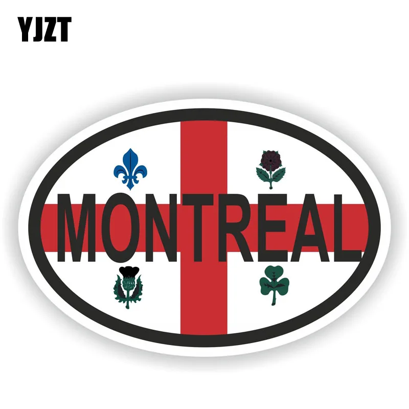 YJZT 15.6CM*10.5CM Car Styling MONTREAL Flag Car Sticker PVC Decal 6 ...