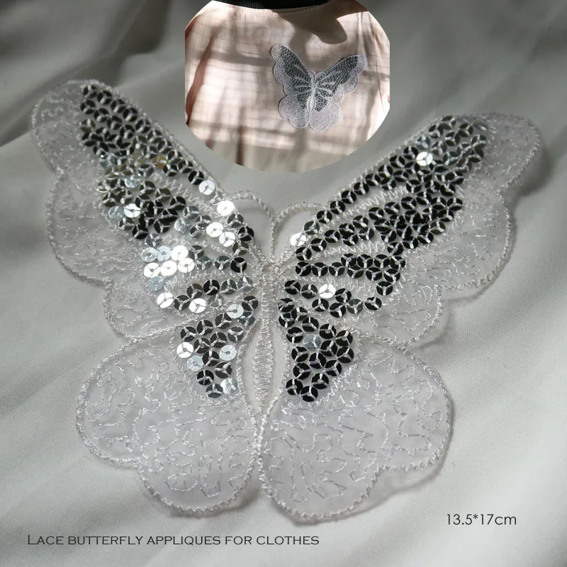 Parches de encaje de mariposa para ropa, apliques bordados de ...