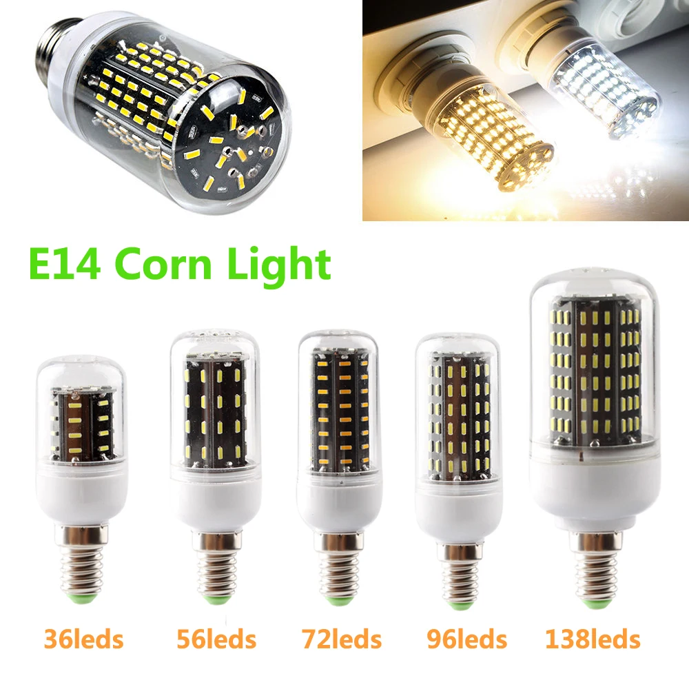 LED 전구 E14 SMD 4014 lamparas LED 조명 36 56 72 96 138Leds Lampada LED 램프 ...