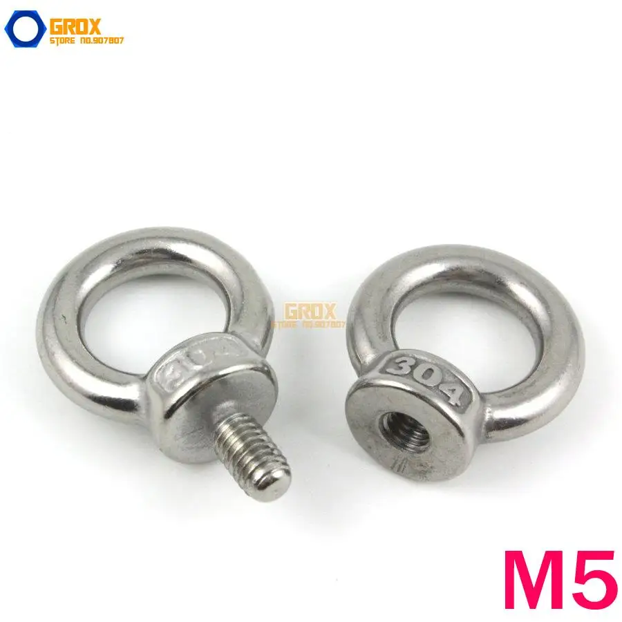 4 Sets M5*11mm Machine Eye Bolt & M5 Eye Nut 304 Stainless Steel ...