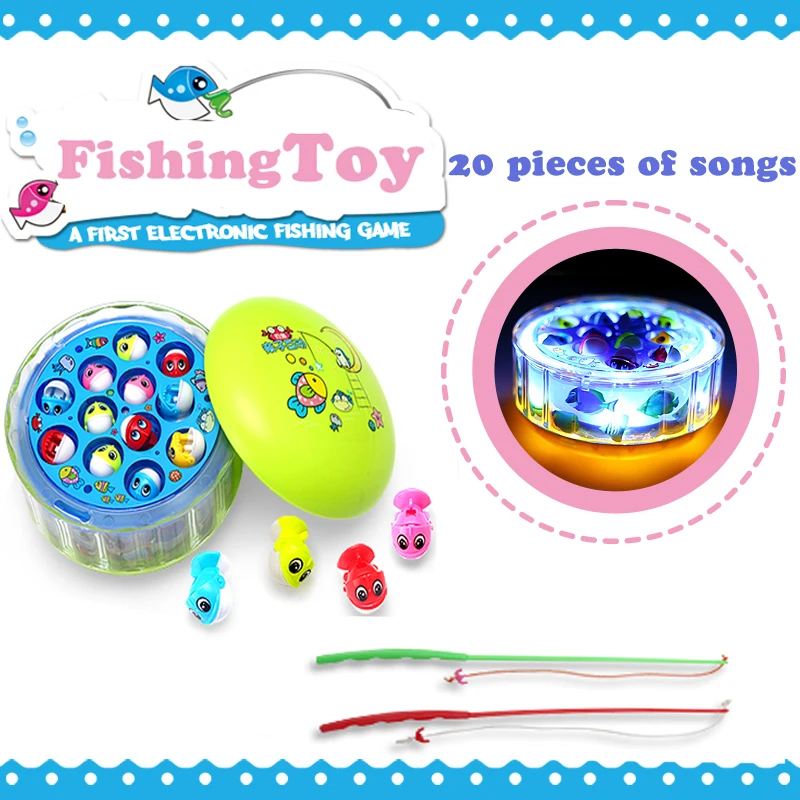 Educational electric fishing toy rotating magnetic rotation children ...