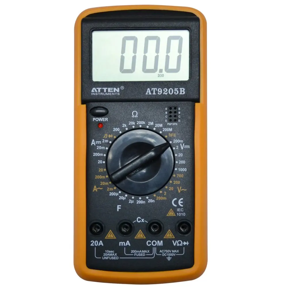 ATTEN-AT9205B-Digital-Multimeter-AC-DC-Capacitance-1000V-20A-Ohm-200M ...