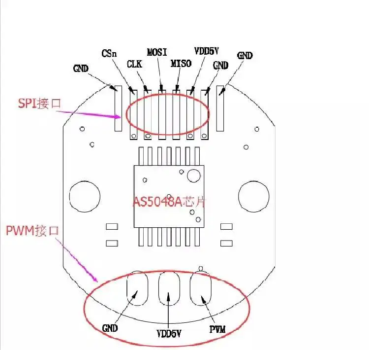 Passive Components iFCOW Magnetic Encoder AS5048A PWM SPI Interface 14 ...