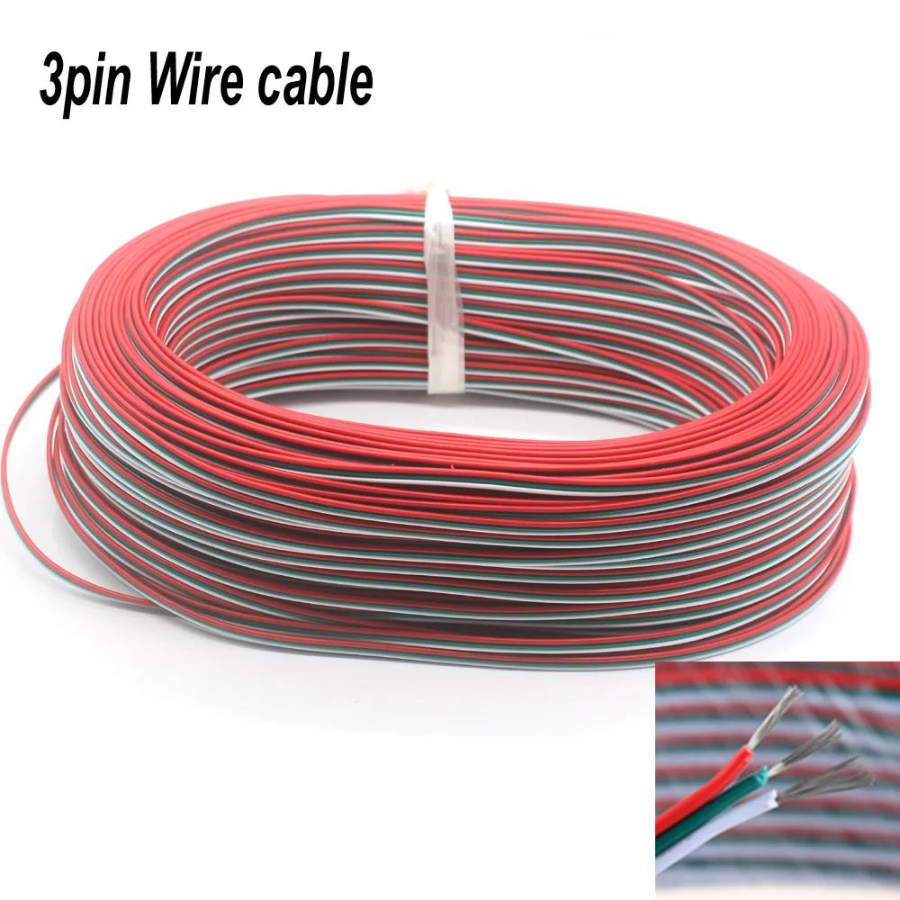 Tinned-copper-cable-22AWG-3-pin-RGB-cable-PVC-insulated-wire-UL1007-22 ...