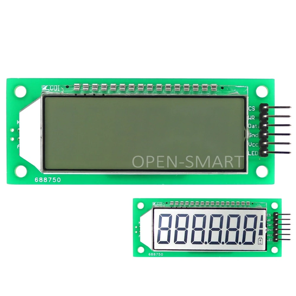 Lcd Module 2.4 Inch 6-digit 7 Segment Lcd Display Module Ht1621 Lcd ...