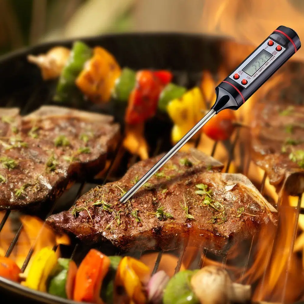 Instant Digital Read Food Probe Cooking Meat Kitchen BBQ Thermometer ...