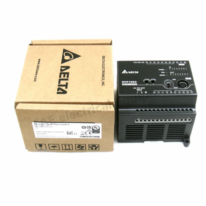 Nuevo controlador PLC Original serie DVP16EC00R3 EC3 PLC DI 8 DO 8 Relé ...