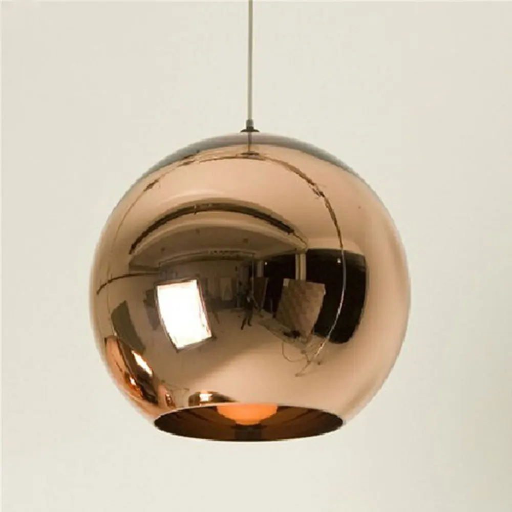 Modern Tom Dixon Electroplated Golden Ball Pendant Lights Glass LED ...