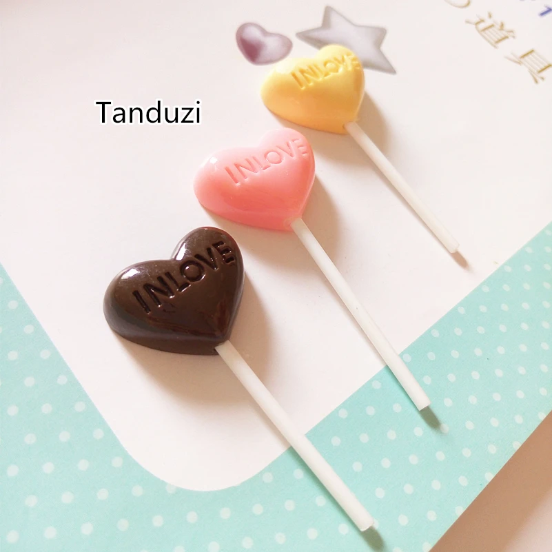 Tanduzi 15pcs/lot Mix Color Korean Kawaii Resin Lollipop" INLOVE ...