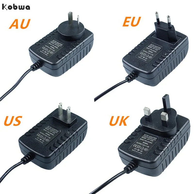 DC 12V 2A Power Supply Adapter AC 100 240V to DC 12V Transformers ...