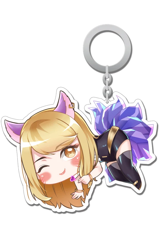 LOL Cosplay Key Ring KDA Nine-Tailed Fox Ahri Props Akali Keychain ...