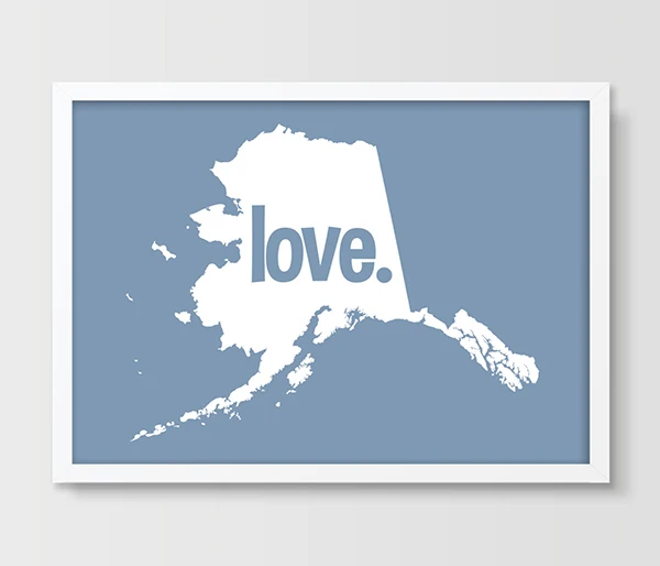 Alaska Map Poster, Typography Print, US States Poster, Maps, AK State ...