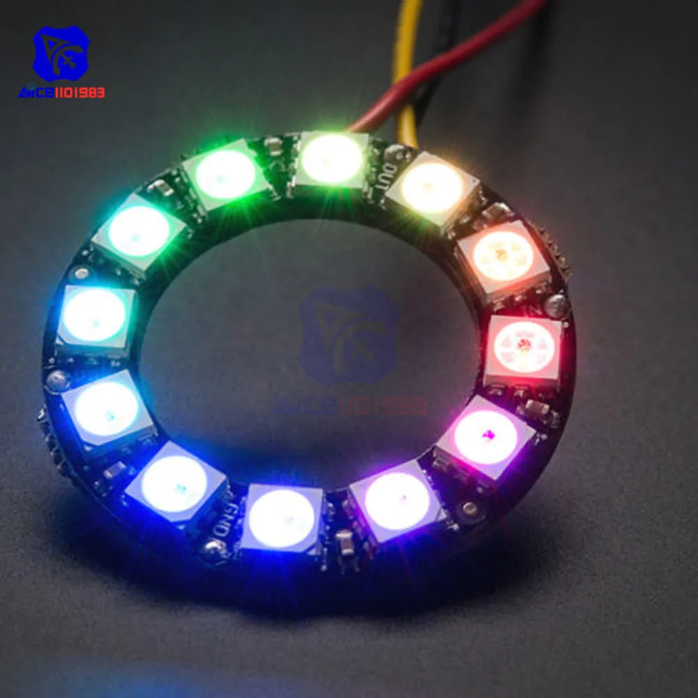 Diymore – anneau LED RGB 12 Bits WS2812 WS2812B 5050, Module de ...