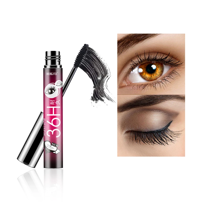 Volumen negro duradero ventilador largo máscara de pestañas impermeable extensión de fibra 3D ...