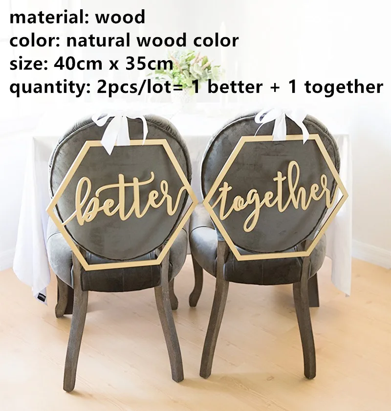 Bride and groom chair sign wedding chair sign couple chair hanging sign ...