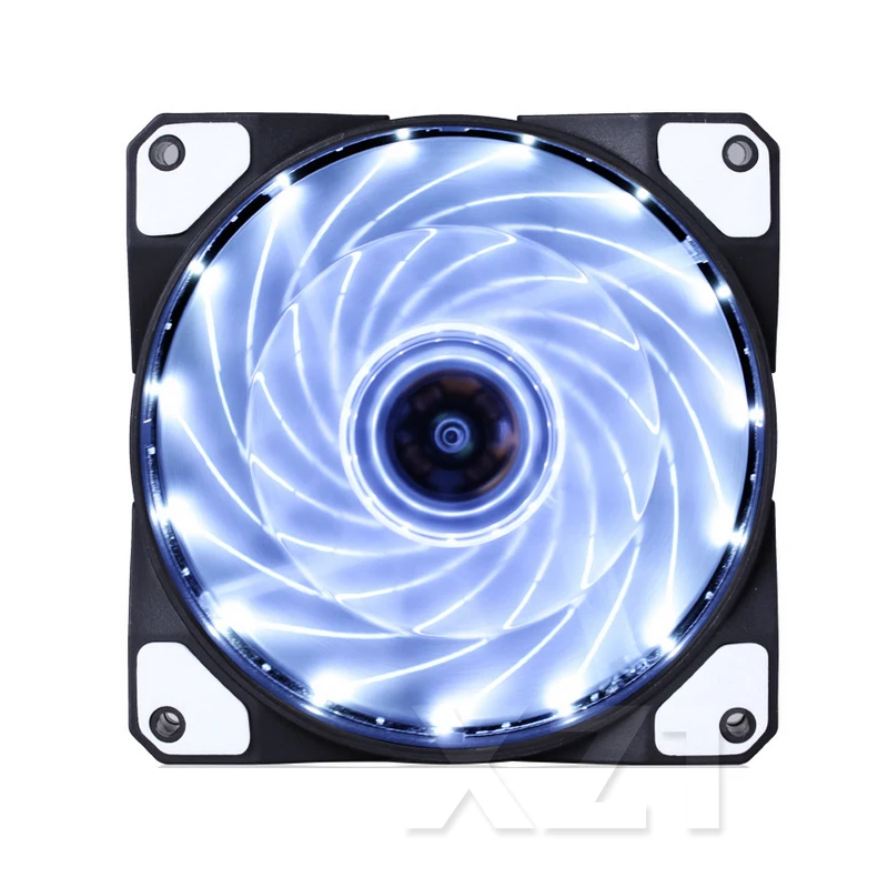 다채로운 냉각 120mm LED 울트라 사일런트 컴퓨터 PC 케이스 팬, 15 LED 12V 고무 조용한 몰 렉스 커넥터 냉각 ...