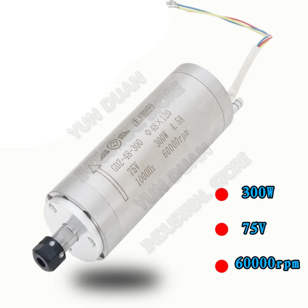 Changsheng 300W 0.3KW ER8 60000rpm 3PH Spindle Motor AC 75V 1000HZ ...
