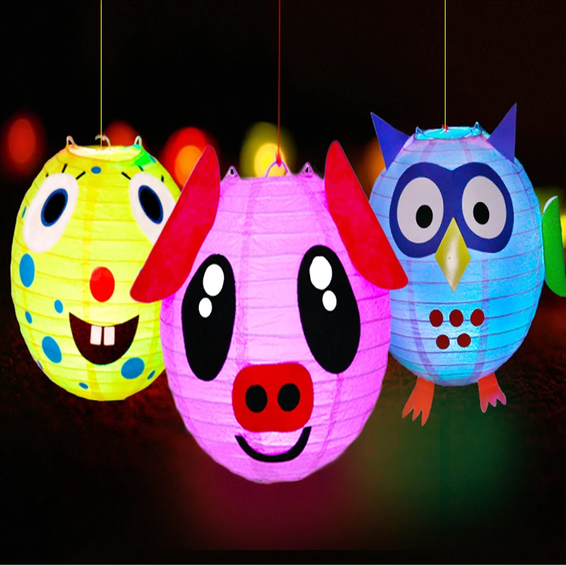 DIY-Lantern-Cartoon-Animal-Handmade-LED-Lantern-Material-Kit-Handlamp ...