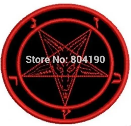 BAPHOMET EMBROIDERED PATCH RED SATANIC 666 PENTAGRAM DEVIL VENOM Music Band EMBROIDERED IRON On ...
