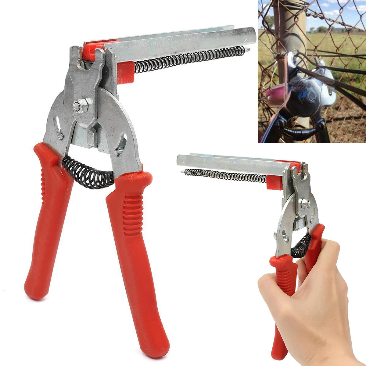 New Red Hog Ring Heavy Duty M Nail Plier Fencing Fence Wire Ringer ...