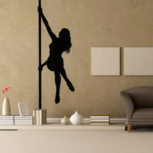 Wall Decal Girl Dancing Pole Striptease Club Bar Cafe Fitness Plasty In