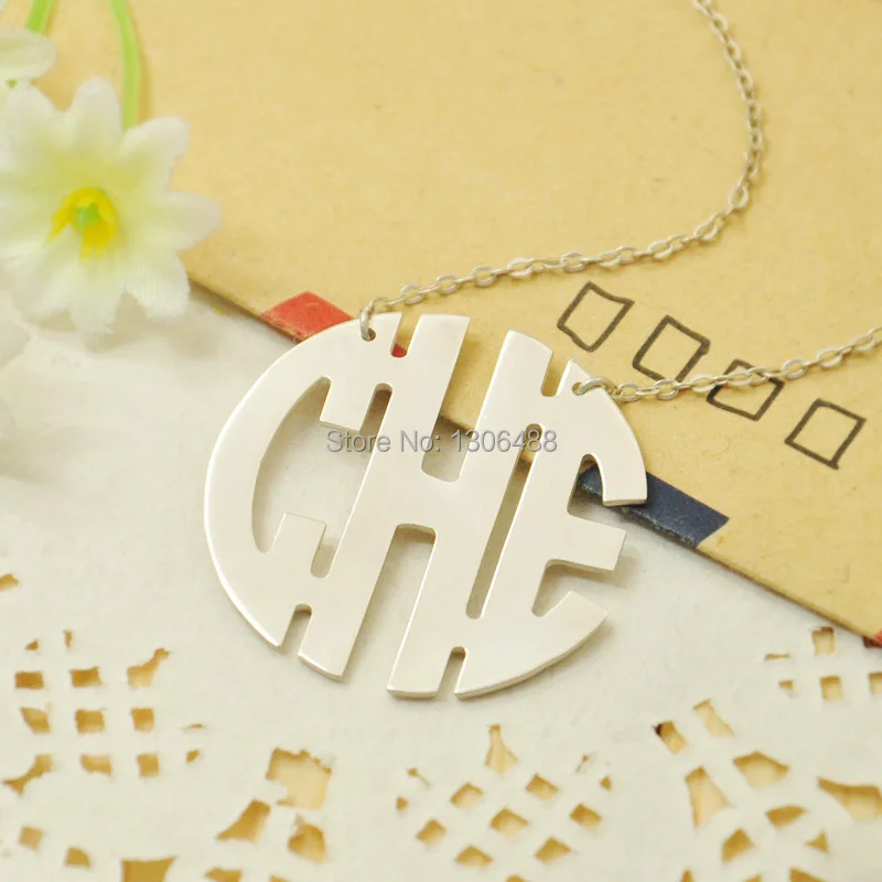 Large Block Monogram Necklace | semashow.com