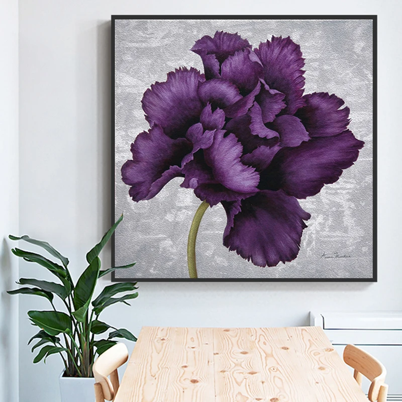Purple Flower Paintings On Canvas