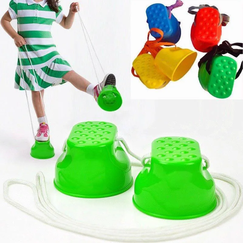 1 Pair 7Colors random color Plastic Walk Stilt Jump Outdoor Fun Sports ...