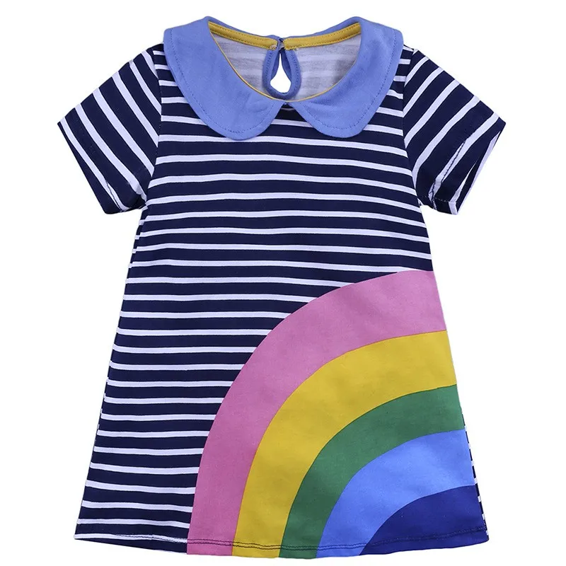 Baby Girl Dress With Cute Strip Pattern Short Sleeve Comfortable For Baby Girl Dress With Cute Strip Pattern Short Sleeve Comfortable For