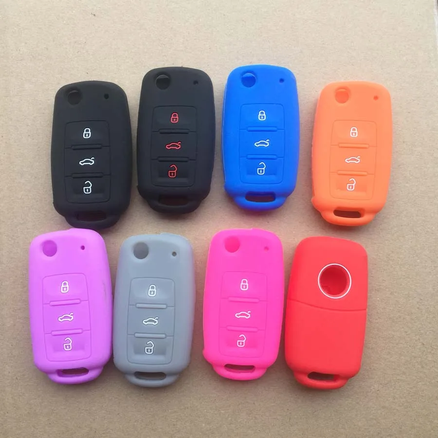 100pcs/lot 10 color Car silicone key case cover For Vw Jetta Golf ...