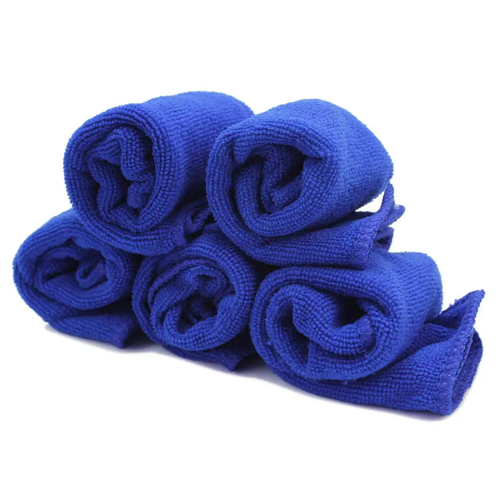 5x 28x28cm Absorptive House Kitchen Cleaning Cloth Wash Blue Soft ...