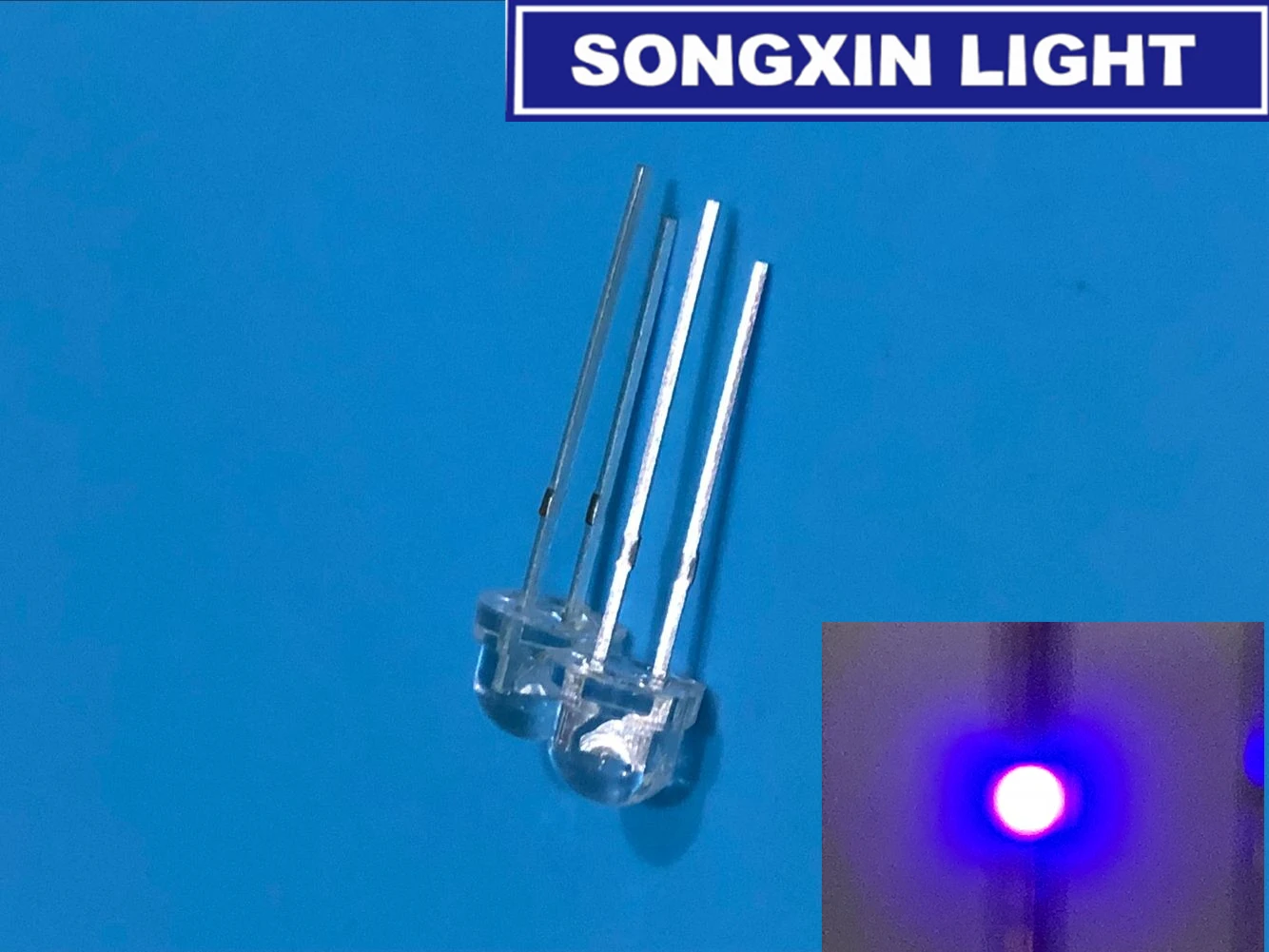 50pcs 5mm Light Uv Purple Straw Hat Wide Angle Ultraviolet 395nm ...