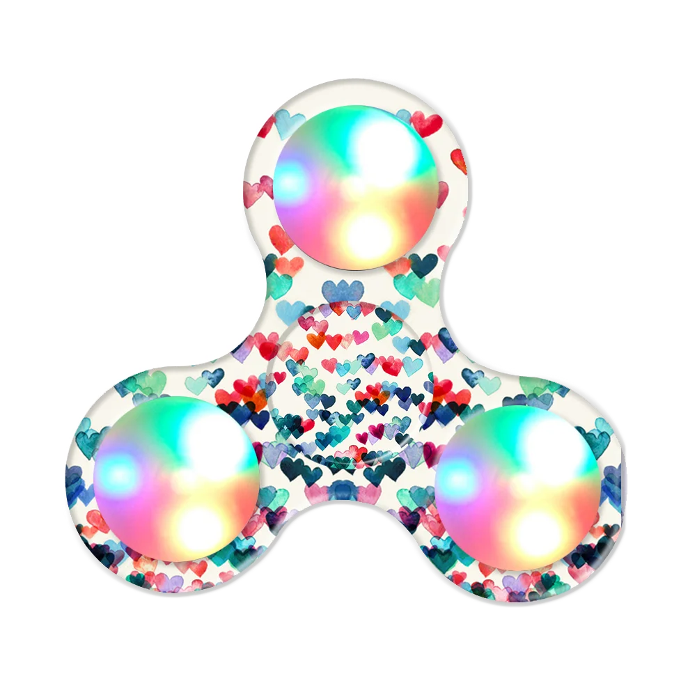 מוצר - flamingo pineapple LED Tri-Spinner Fidget Toy EDC Hand Spinner ...